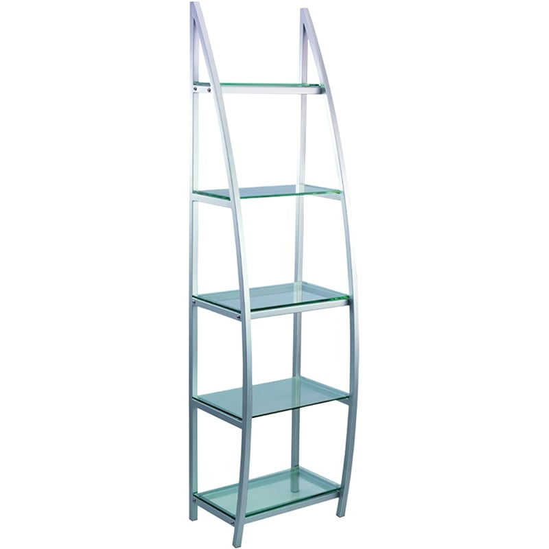 Display Stand Turin, Silver & 5 Glass Shelves – Zooz